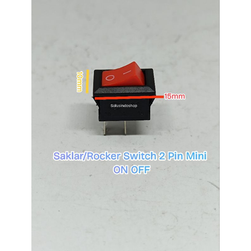 Jual SAKLAR/ROCKER SWITCH 2PIN MINI MERAH / SWITCH MINI MERAH 2 PIN ON ...