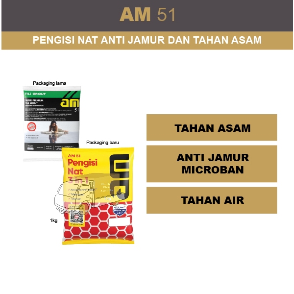 Jual Nat Keramik AM 51 AM51 | Pengisi Nat | Tile Grout 3 in 1 Anti ...