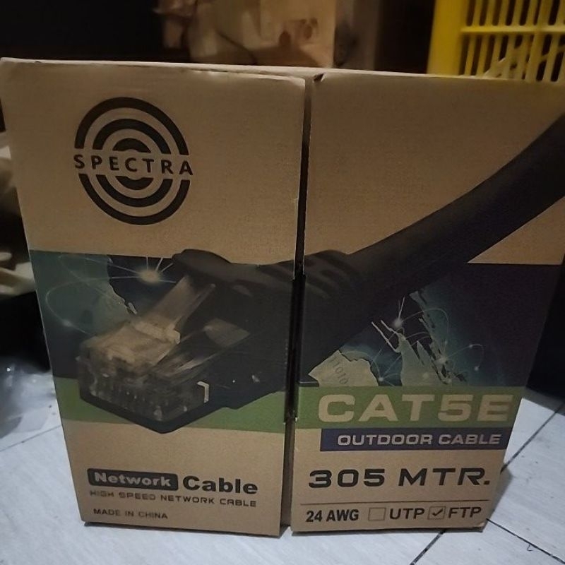 Jual Kabel Lan FTP Cat5E Spectra Outdoor (Black) | Shopee Indonesia