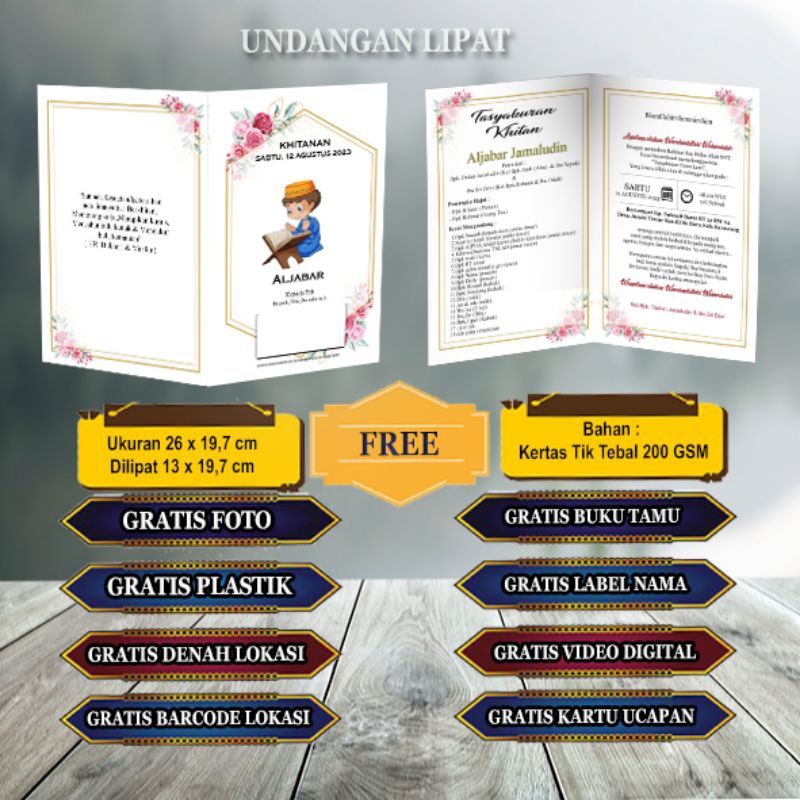 Jual Undangan khitanan undangan sunatan simple min order 50pcs | Shopee ...