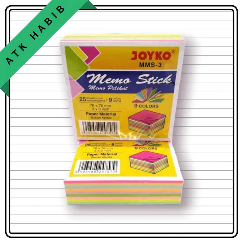 Jual Memo Stick Kertas Memo Besar Tempel Sticky Note Joyko MMS-3 9 ...