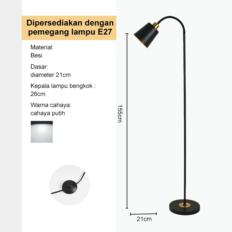 Jual 【Garansi 10 tahun】Lampu lantai berdiri 155CM Standing Lamp lampu ...