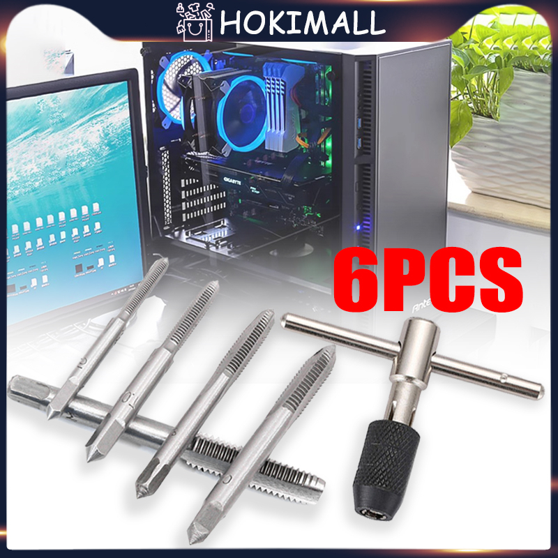 Jual Set 6PCS Tap Alat Metrik Alat Pembuat Drat Metric Hand Tap Set M3 - M8 Adjustable Alat Tap ...