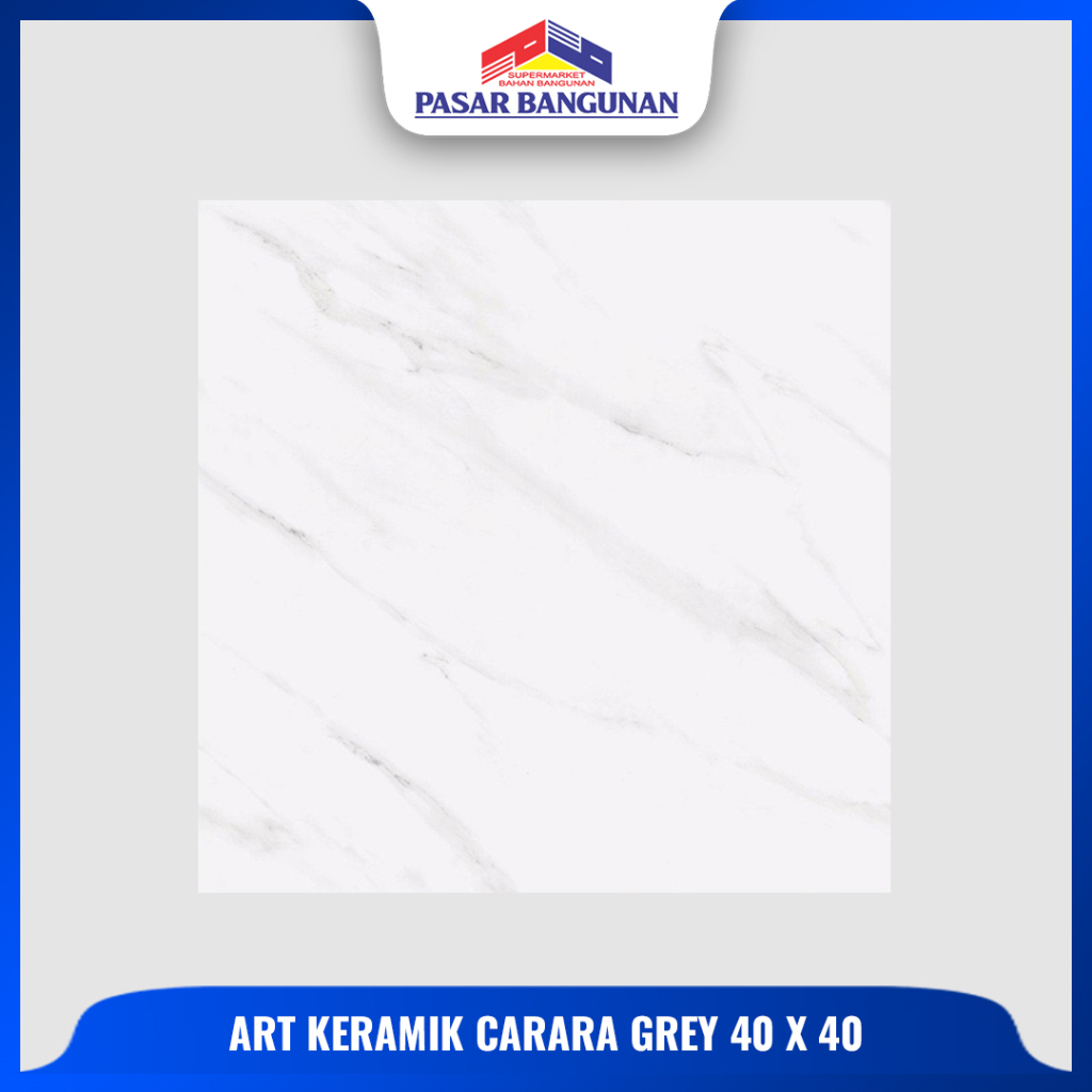 Jual ArtKeramik Carara Grey Finish Glossy 40x40 KW 1 | Shopee Indonesia