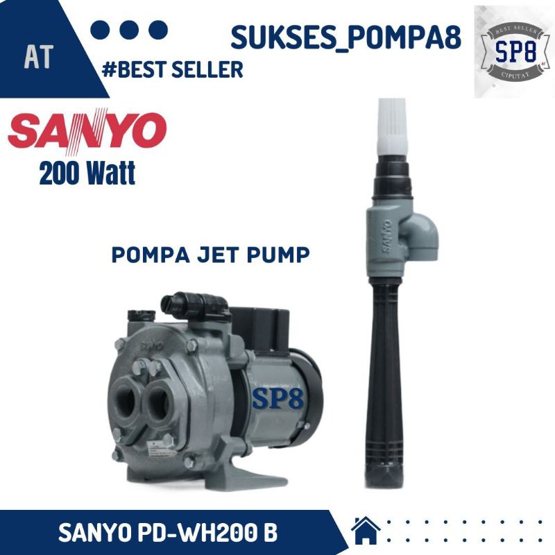 Jual Pompa Air SANYO PD-WH200B Non Otomatis / Pompa Air Jet Pump ...