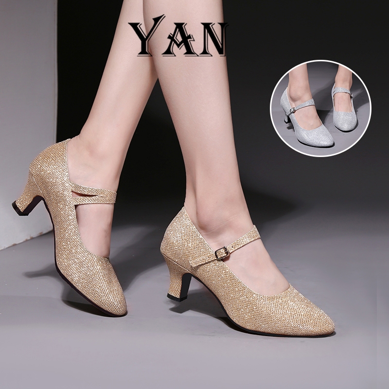 Jual YAN Sepatu Dansa Latin/ Line Dance Heels Sepatu Hak 5cm | Shopee ...