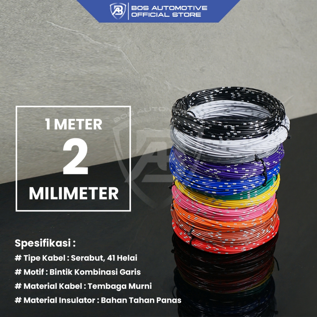 Jual Kabel Bintik AVS 2MM x 1M Kabel Otomotif Body Mobil Motor Serabut Tembaga | Shopee Indonesia