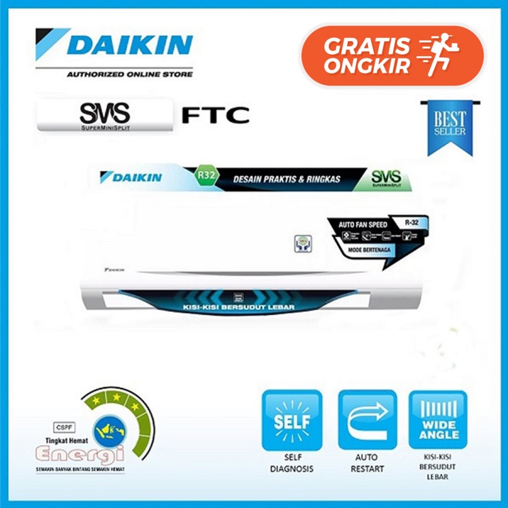 Jual AC DAIKIN FTC25NV14 + PASANG / FTC 25 AC SUPER MINI SPLIT 1 PK ...