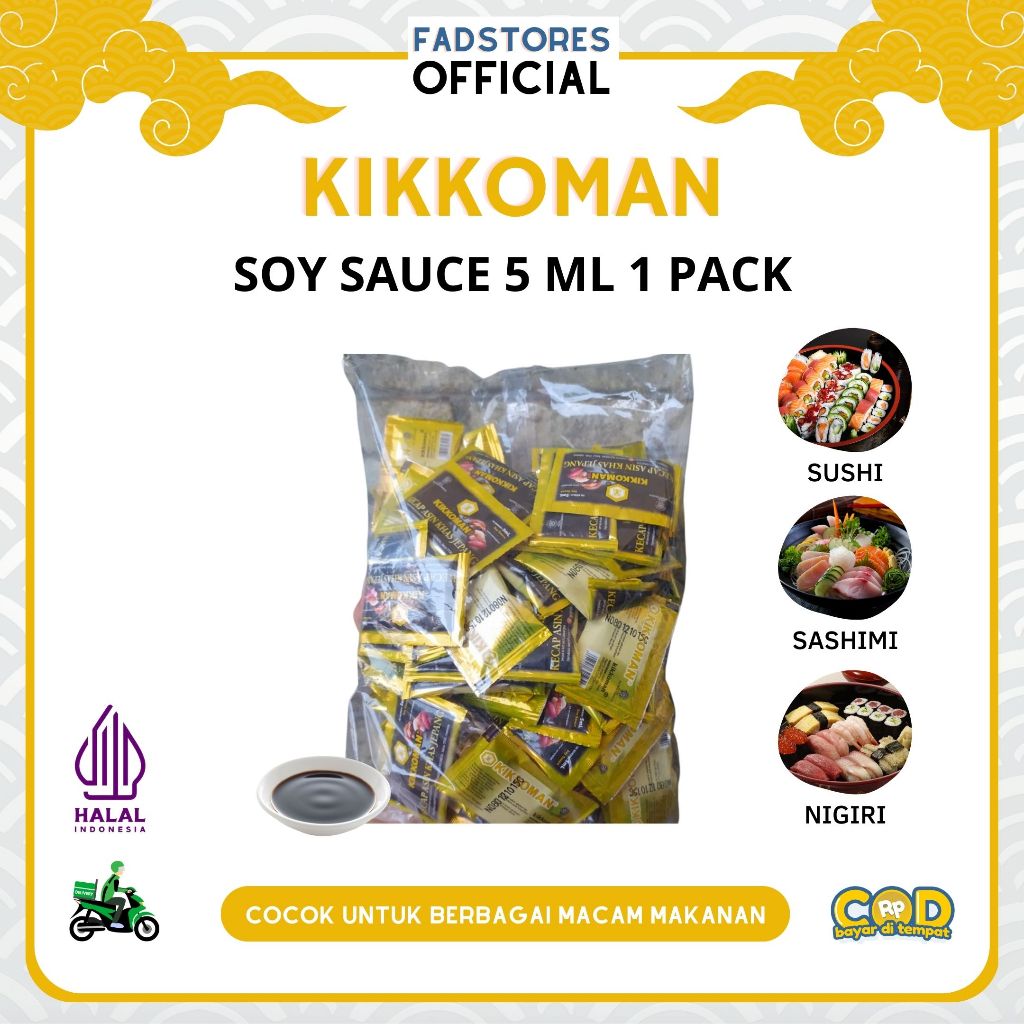 Jual Kikkoman Shoyu Sachet 1 Pack - Kikkoman Kecap Asin Jepang Sachet 5 ...