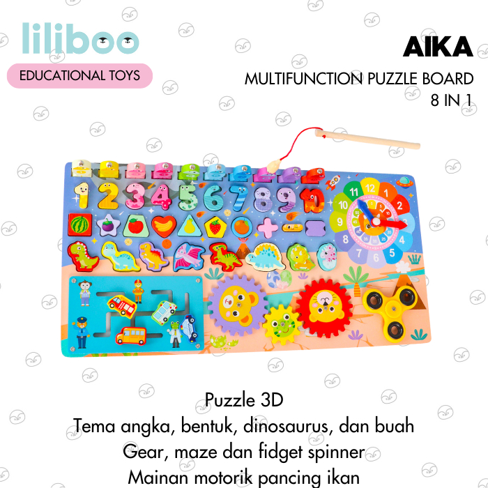 Jual LILIBOO AIKA Mainan Edukasi Anak Montessori Kayu Puzzle Board 3D ...