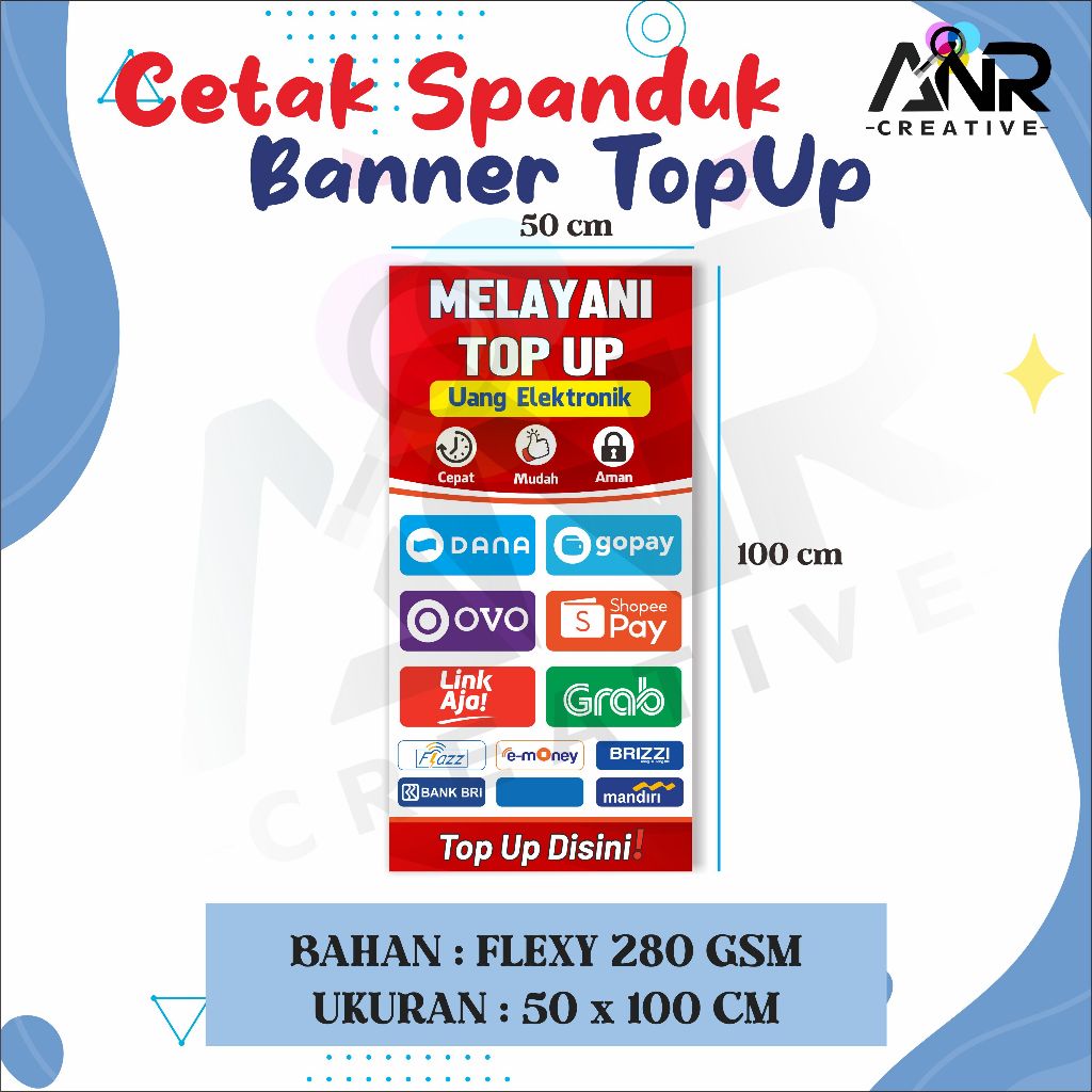 Jual SPANDUK KONTER/ SPANDUK TOP UP/ BANNER TARIK TOP UP/ SPANDUK ...
