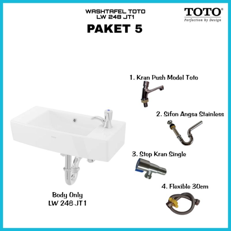 Jual Wastafel Gantung TOTO LW 248 JT1 / Wall Hung Lavatory TOTO ...