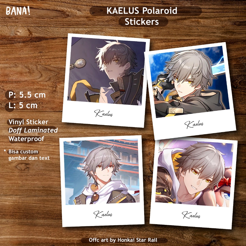 Jual Mini Polaroid Stiker Honkai Star Rail KAELUS STELLE Anime Sticker ...