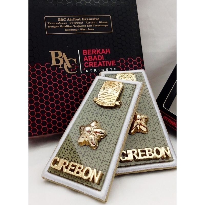 Jual Pangkat Pdh Cirebon 3D Kain Akrilik Lis Putih Exclusive | Shopee ...