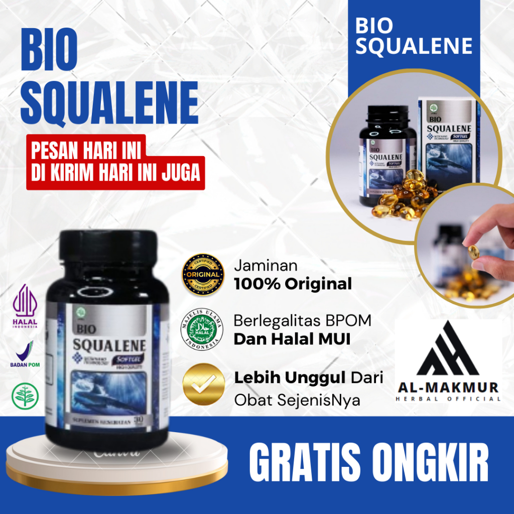 Jual Bio Squalene Softgel Asli 100% Original - Omega 3 Vitamin Minyak ...