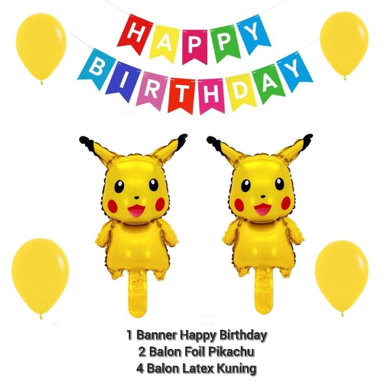 Jual PIKACHU POKEMON Paket perlengkapan dekorasi pesta ulang tahun ...