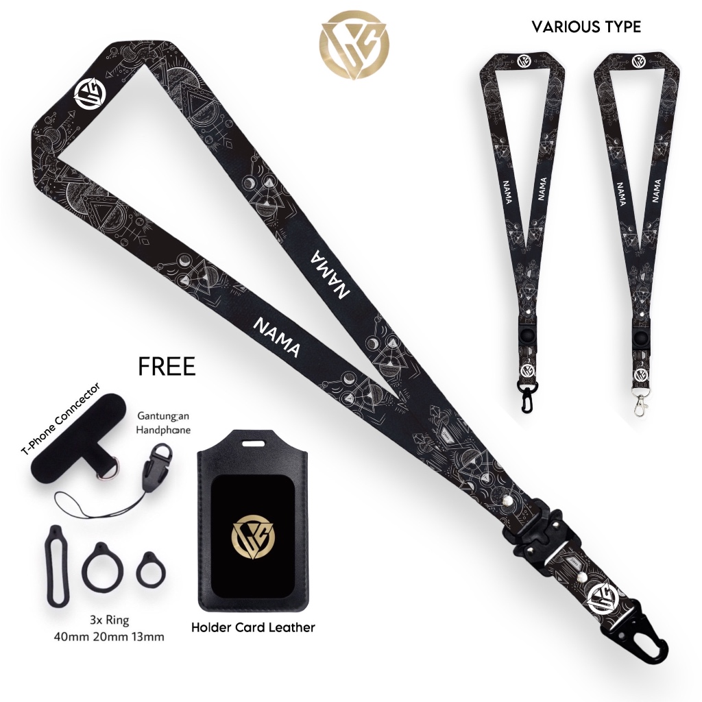 Jual Lanyard Craft Custom Nama Geometric V2 Gantungan Holder ID Card | Shopee Indonesia