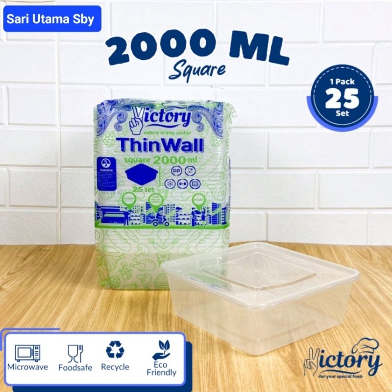 Jual Victory Thinwall Square 2000 ml isi 25 pc | Shopee Indonesia Jual Victory Thinwall Square 2000 ml isi 25 pc | Shopee Indonesia