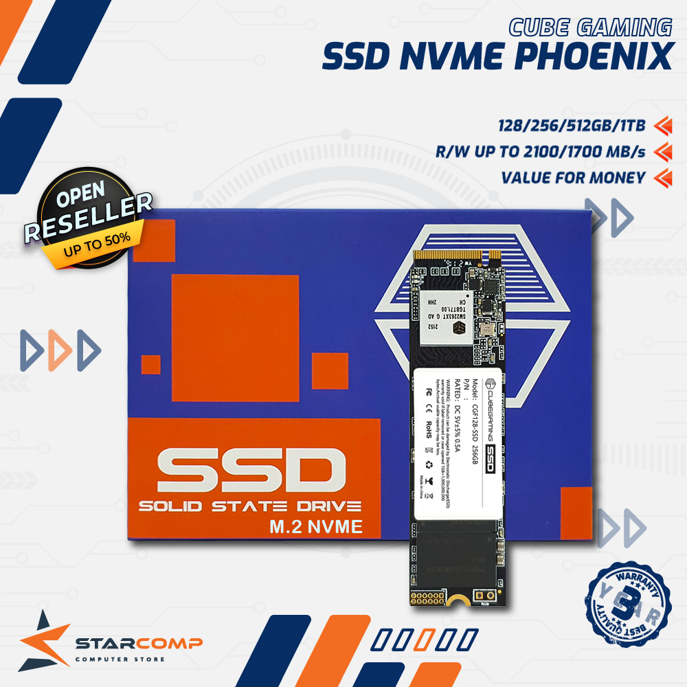 Jual CUBE GAMING SSD 128GB / 256GB / 512GB / 1TB M.2 NVME PCIe Gen 3x4 ...