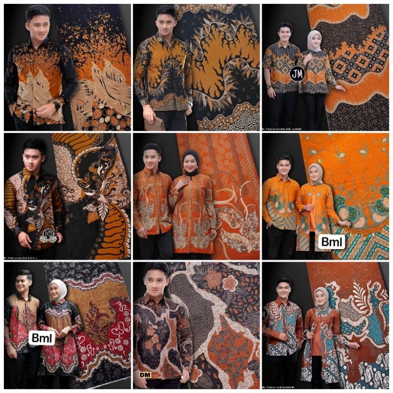 Jual kain batik hitam kuning kunyit Terakota / batik halus kontemporer ...