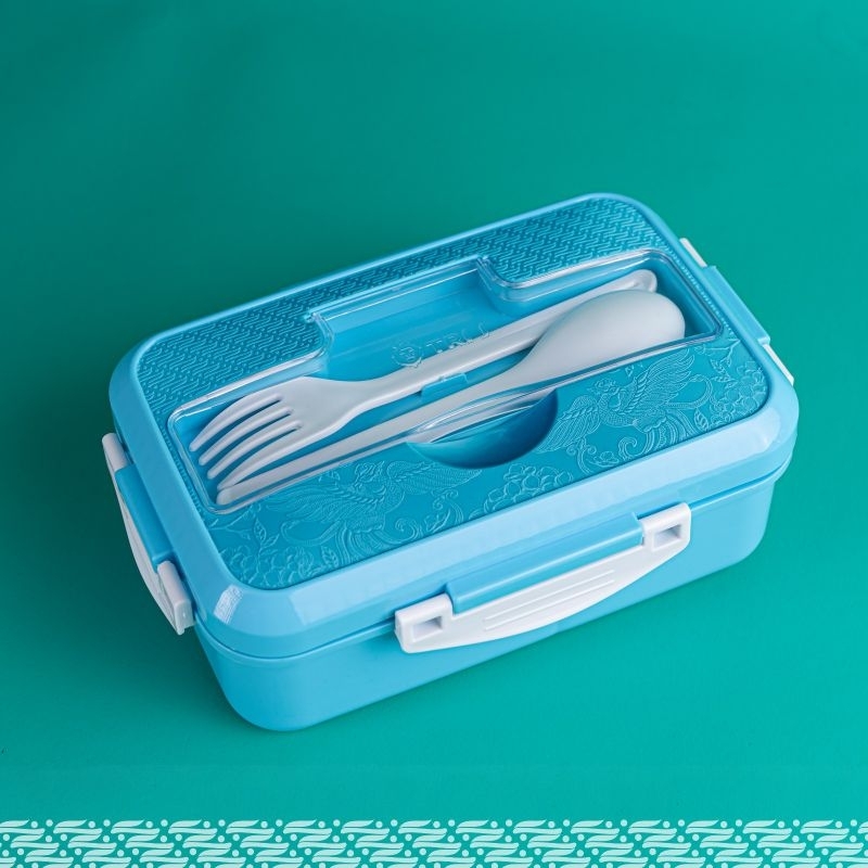 Jual (AYN) Lunch Box Kotak Bekal Sekat Kotak Bekal Box 3 Grids Tempat Makan dengan Sendok dan ...
