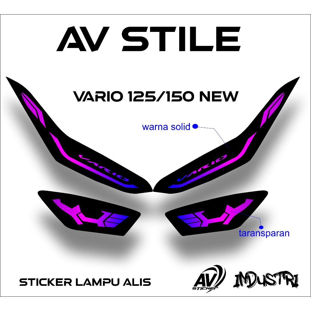 Jual 1004 sticker lampu alis vario 125/150 new variasi simpel ngabres ...