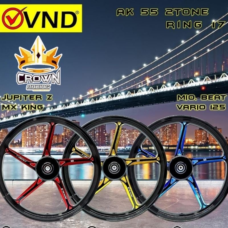 Jual Velg VND AK 55 Twotone Dual Tone Ring 17 Beat / Scoopy / Genio / Spacy / Vario 110 125 150 ...