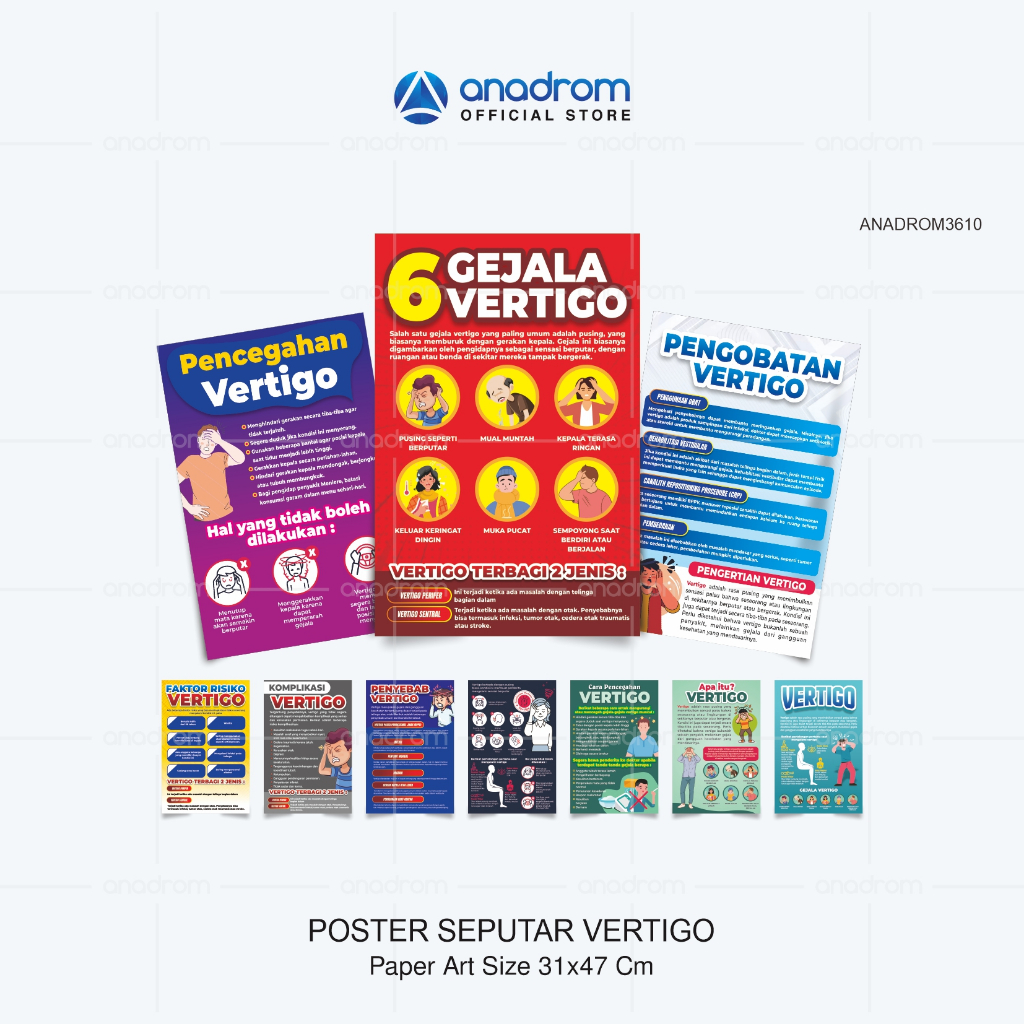 Jual Poster Seputar Penyakit Vertigo | Poster Promosi Kesehatan ...