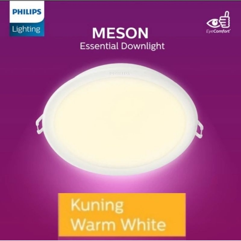 Jual Lampu PHILIPS LED Downlight Meson Kuning Warm White 3000K 3.5 5.5 9 11 13 17 21 24 W Watt ...