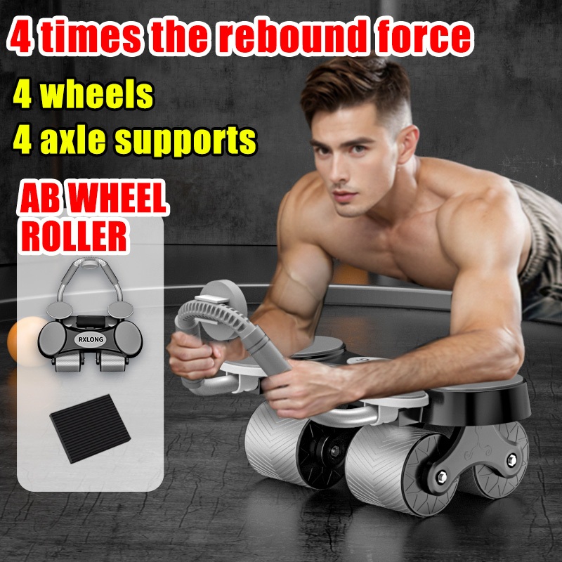Jual 100% rebound otomatis Ab Roller Double Wheel Ab Wheel Alat Latihan ...