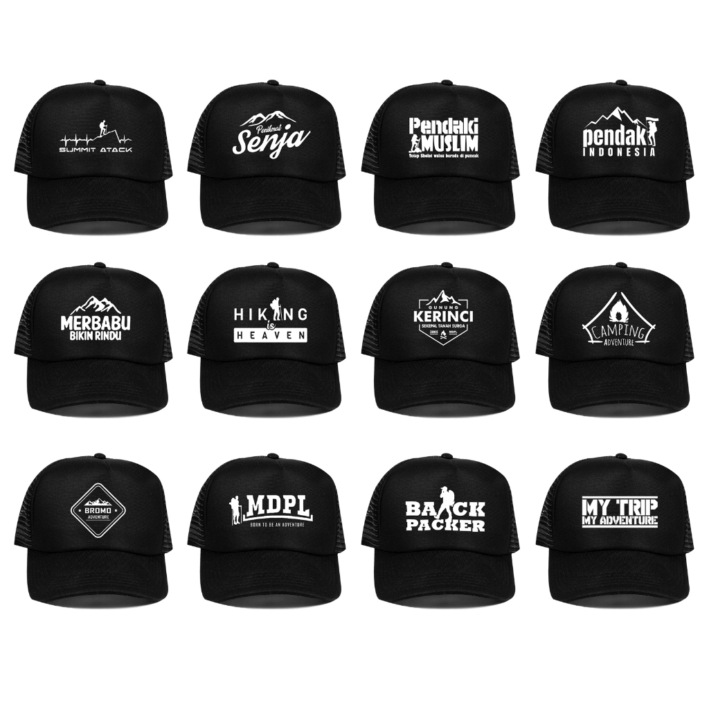 Jual Topi Trucker motif pecinta alam naik gunung mountain penikmat ...