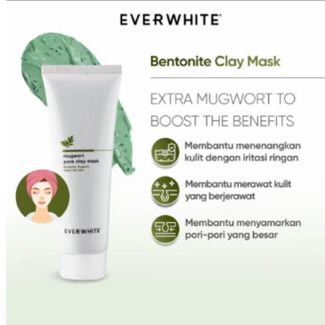 Jual Everwhite Mugwort Pore Clay Mask - Masker Wajah | Shopee Indonesia