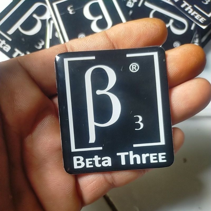 Jual B 3 ( BETA THREE ) ukuran 5cm X 5,5cm LABEL / LOGO / EMBLEM ...