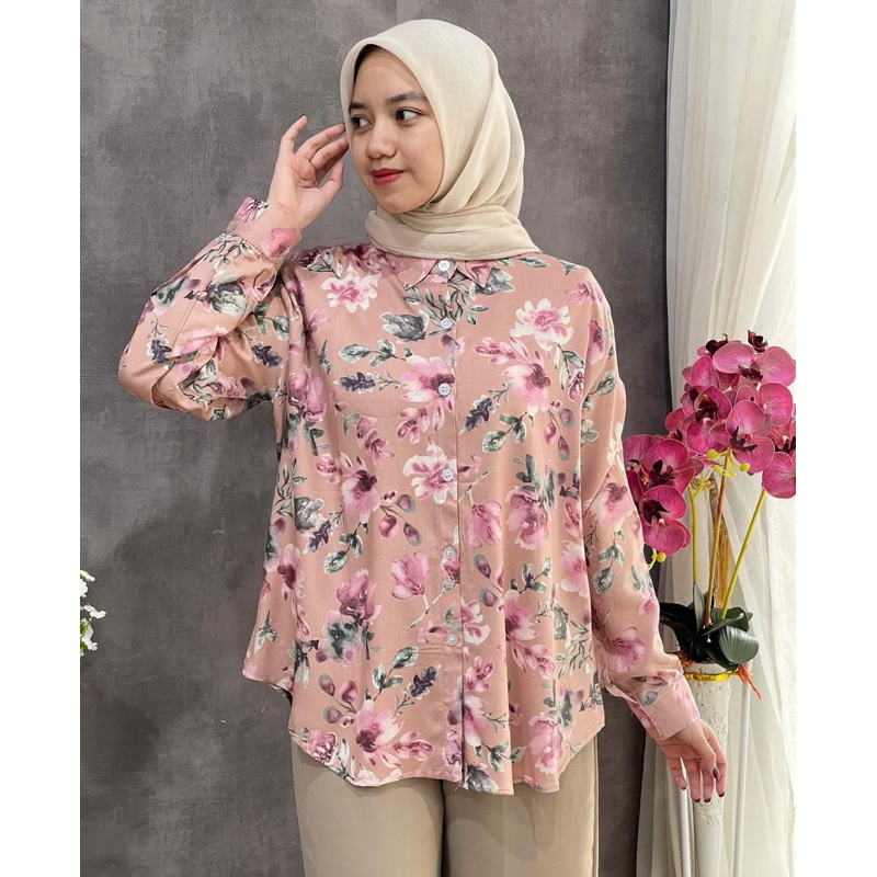 Jual FLOWER BLOUSE CRINKLE / ATASAN MOTIF BUNGA / KEMEJA MOTIF | Shopee ...