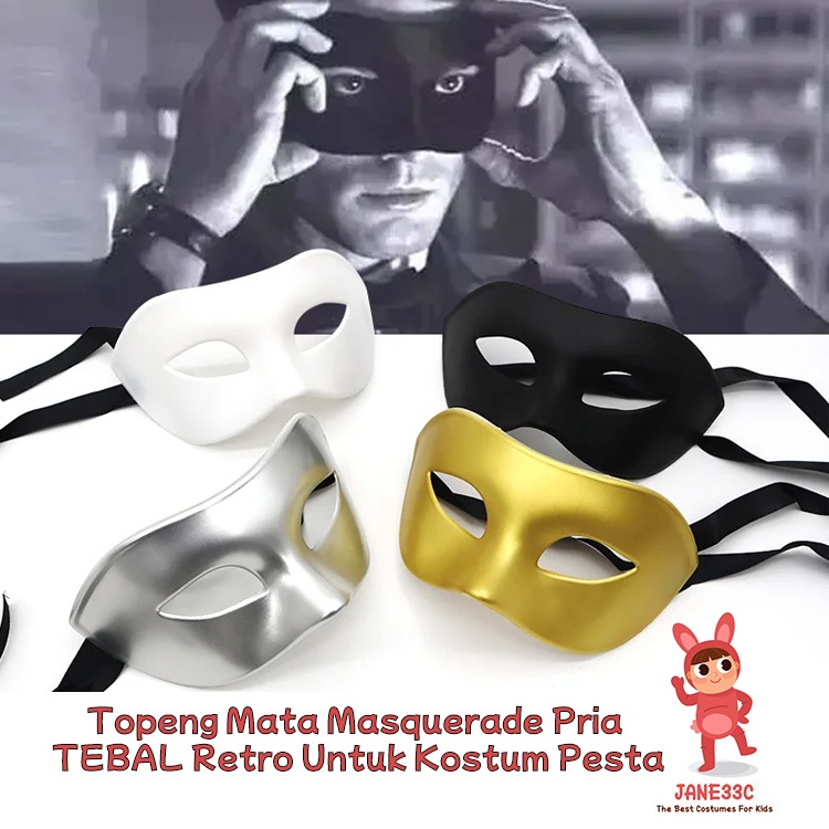 Jual Topeng mata masquerade pria TEBAL retro untuk kostum pesta ...