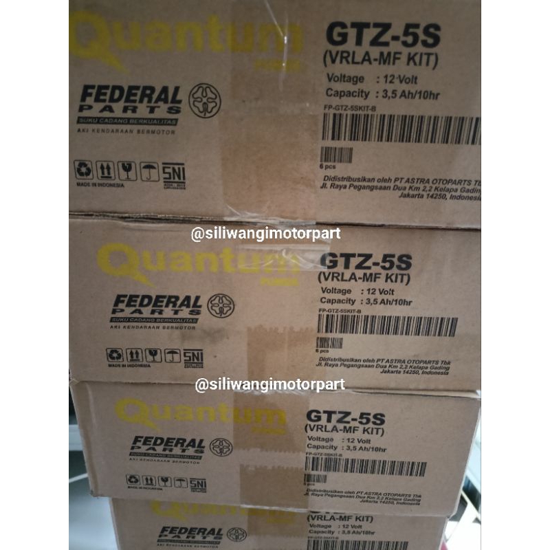 Jual PERDUS AKI GTZ5S QUANTUM FEDERAL AKI MOTOR BEAT VARIO 110 SCOOPY ...