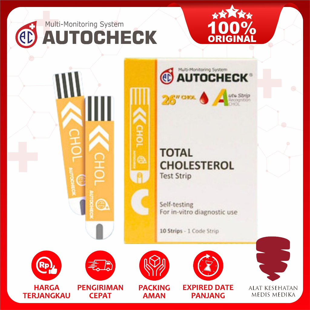 Jual Autocheck Cholesterol Cek Test Strip Kolesterol Refill Isi 10 ...