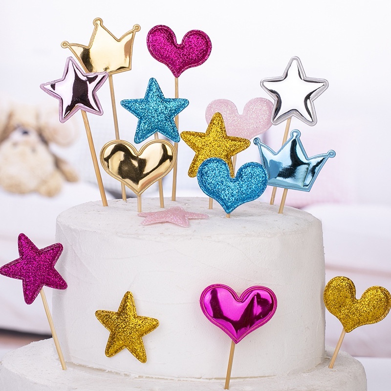 Jual Topper Cake Hati Bintang Mahkota Hiasan Kue Tart Love Star Crown Birthday Anniversary ...