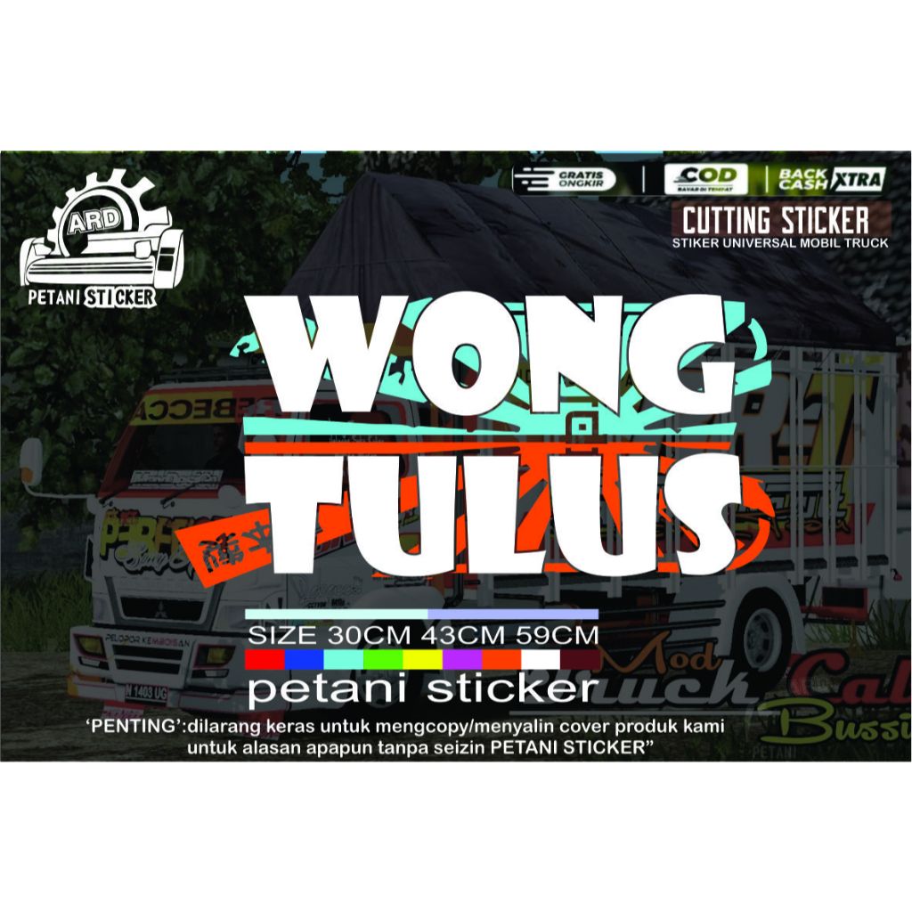 Jual truck pick upp stiker sticker kaca body wong tulus jdm terbaru ...