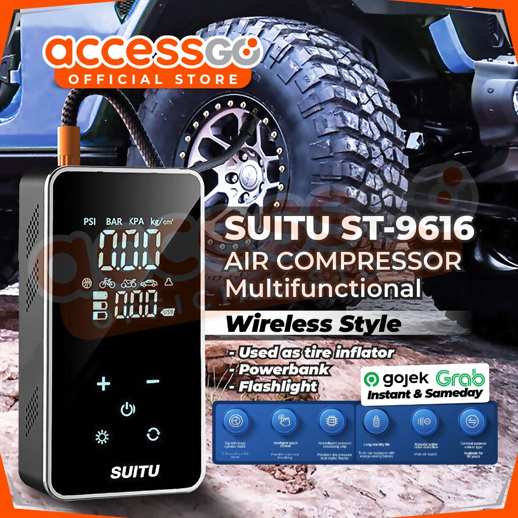Jual Pompa Angin Elektrik SUITU ST-9616 Digital Touchscreen Air Pump ...