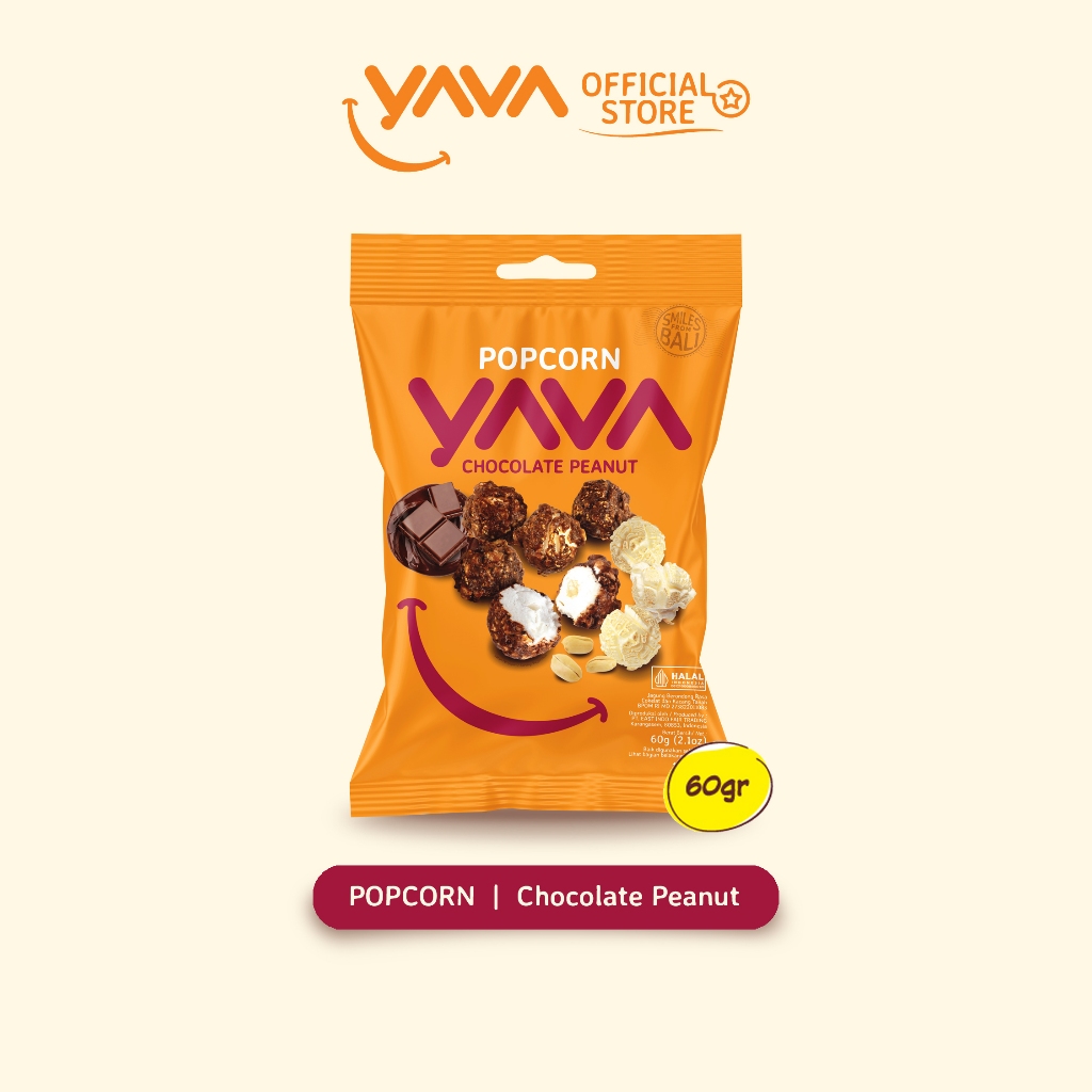 Jual YAVA Popcorn Chocolate Peanut 60g | Shopee Indonesia