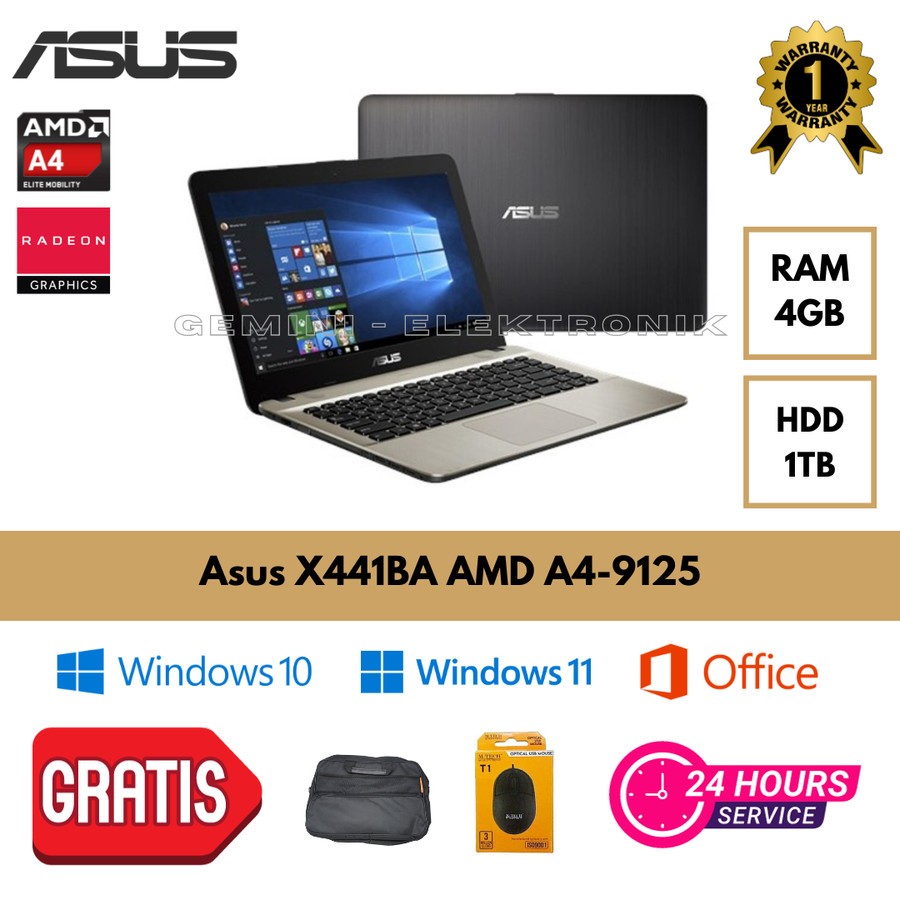 Jual Laptop Asus X441BA AMD A4-9125 - 4GB 1TB - Windows 10 | Shopee ...