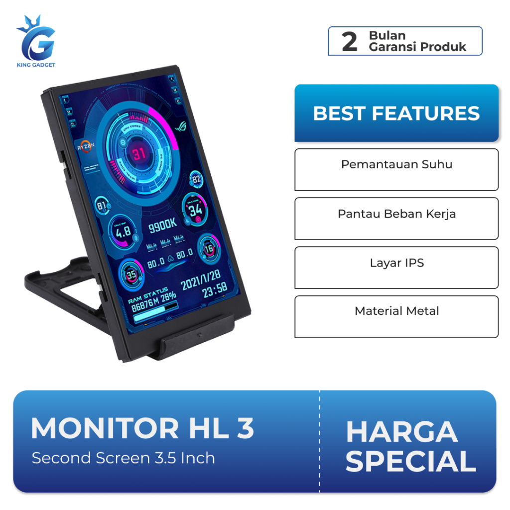 Jual Second Screen Monitor HL 3 Sensor CPU GPU HDD Panel IPS 3.5 Inch ...
