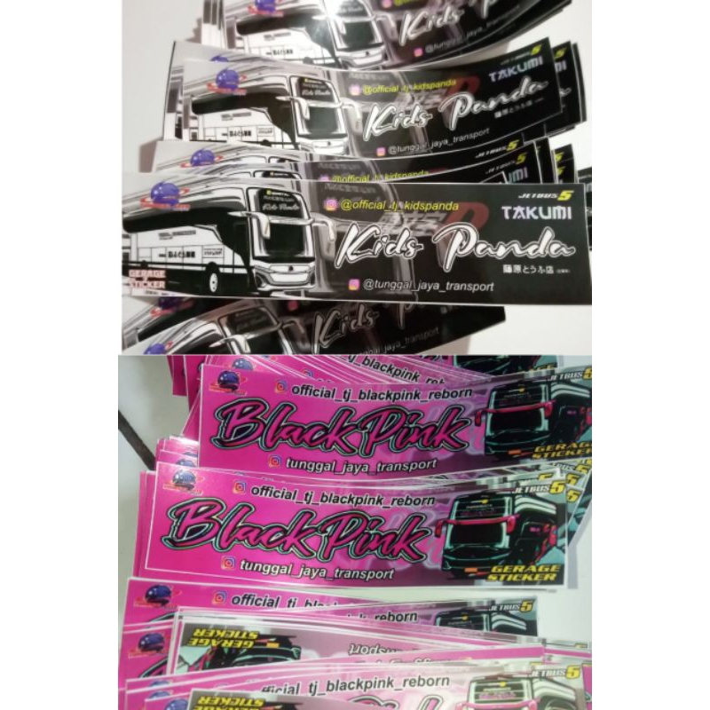 Jual 2 stiker bus basuri kids panda & black pink JB5 | Shopee Indonesia
