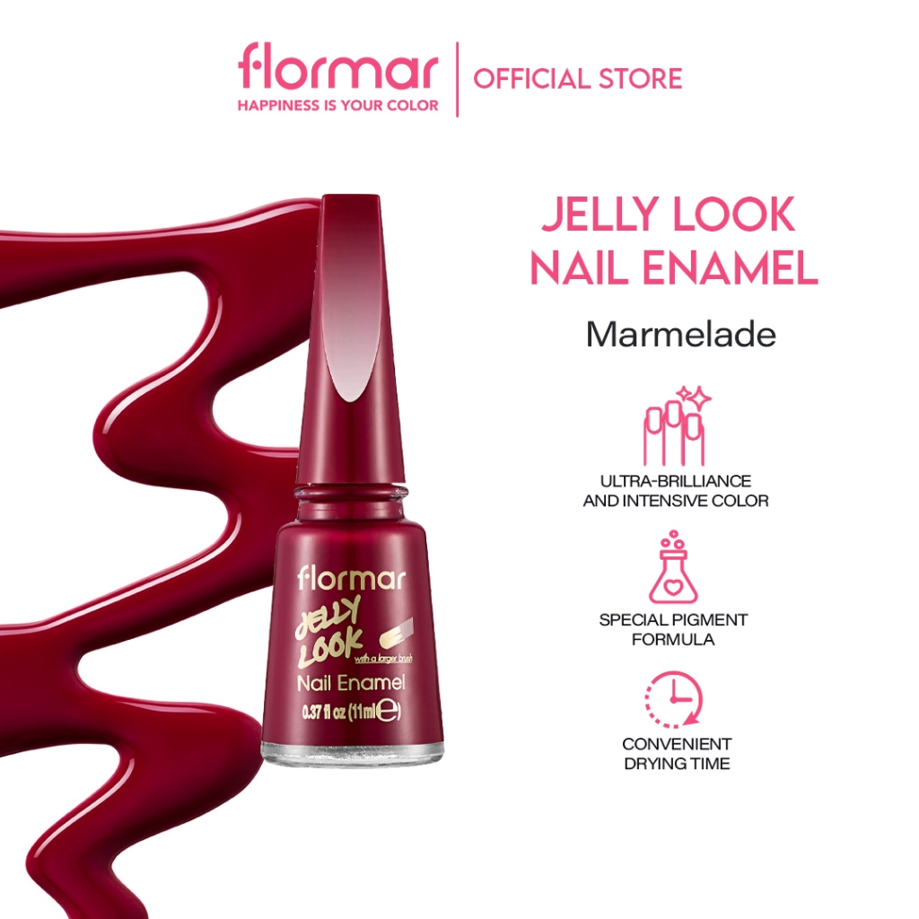 Jual Flormar Jelly Look Nail Enamel | Kutek Halal Certified | Cat Kuku Warna Intens, Tahan Lama ...