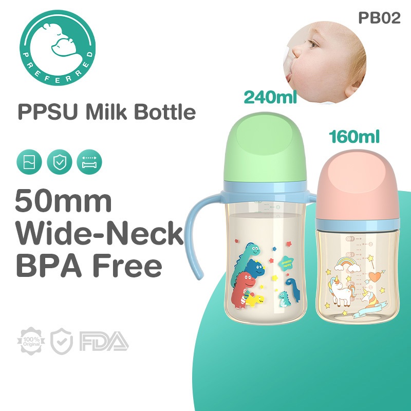 Jual Preffered Botol Susu PPSU丨160Ml 240Ml Dot Bayi Botol Susu丨BPA Free Anti Tumpah Botol Susu ...