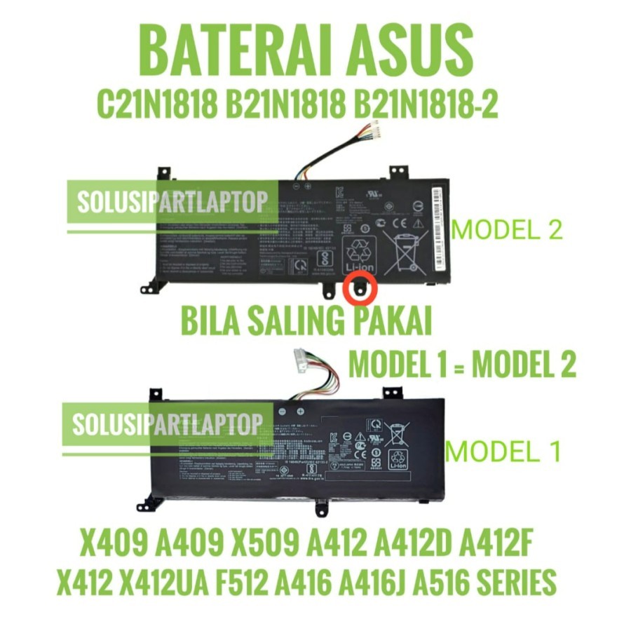 Jual Baterai Batrey Asus vivobook A412 A412d A412f F412 X412fa C21N1818 | Shopee Indonesia