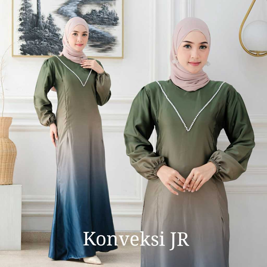 Jual Andin Dress Kondangan Satin Silk Gradasi Terbaru - Dress ...