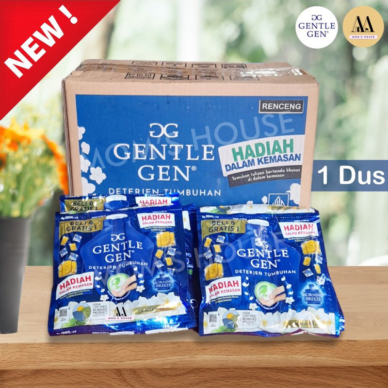 Jual BARU GENTLE GEN DETERJEN CAIR TWINPACK SACHET 80ml x 6+1 pcs x 10 renteng [KARTONAN ...