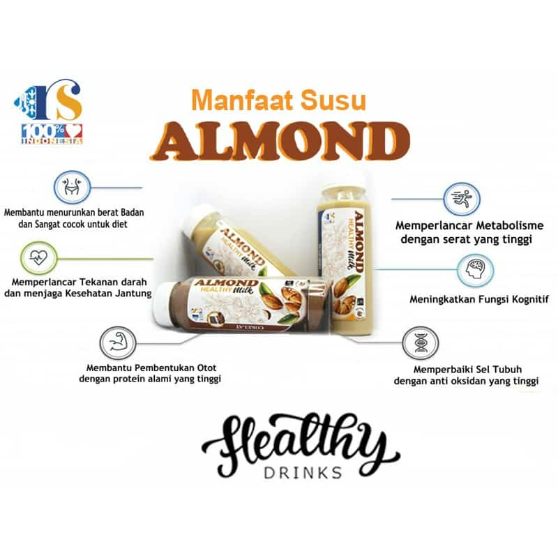 Jual Minuman sehat almond milk original / almond milk coklat / almond ...